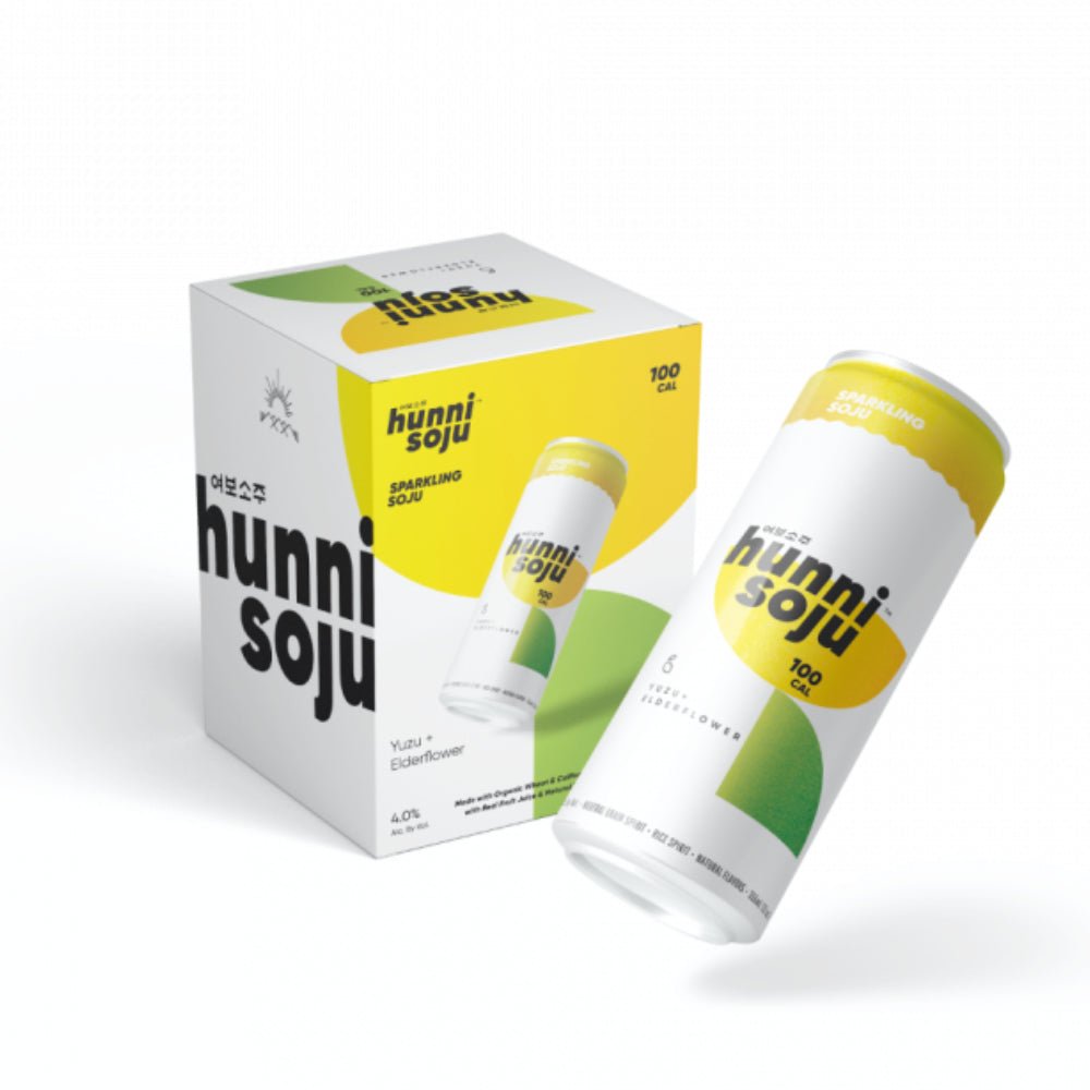 Buy Hunni Soju Yuzu + Eldererflower Sparkling Soju 4pk® Online