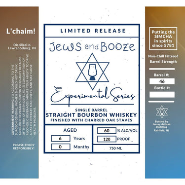 Jews and Booze Experimental Series Bourbon Finished with Charred Oak Staves