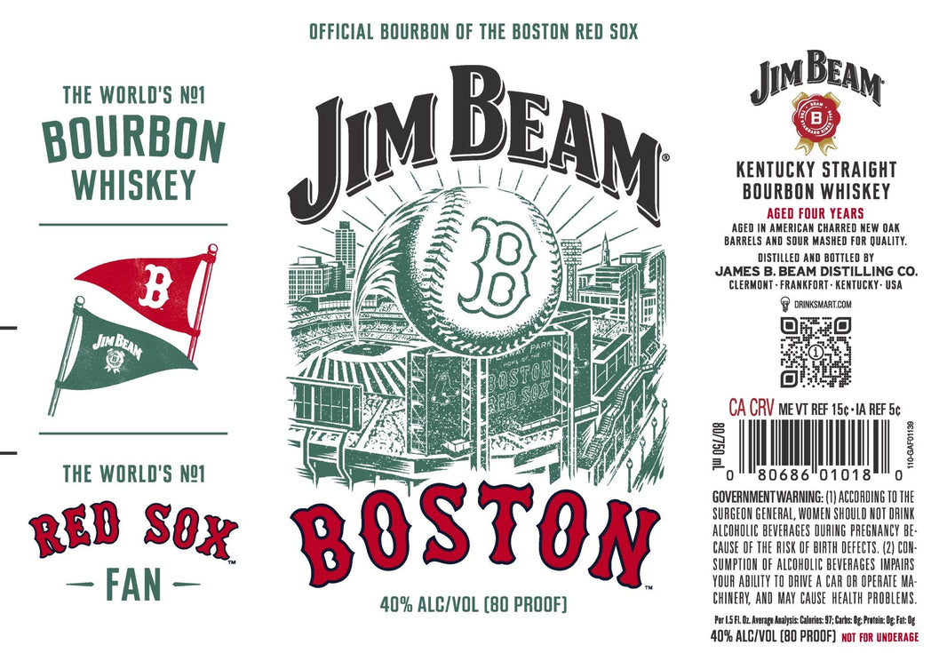 Jim Beam Boston Red Sox Kentucky Straight Bourbon Whiskey