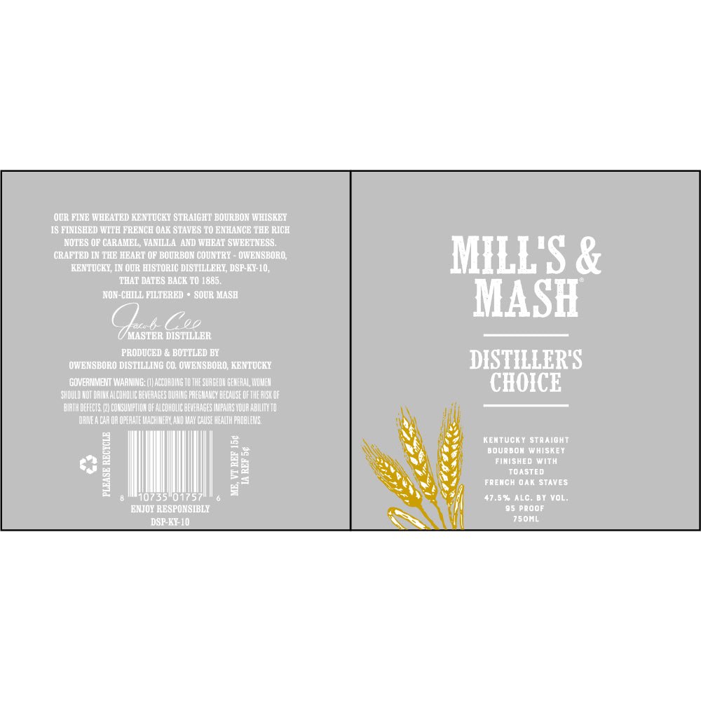 Mill's & Mash Distiller's Choice Kentucky Straight Bourbon – Bourbon ...