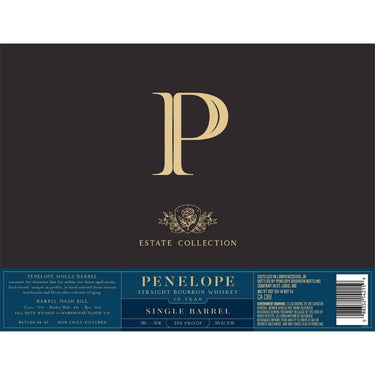 Penelope Estate Collection 10 Year Old Single Barrel Bourbon
