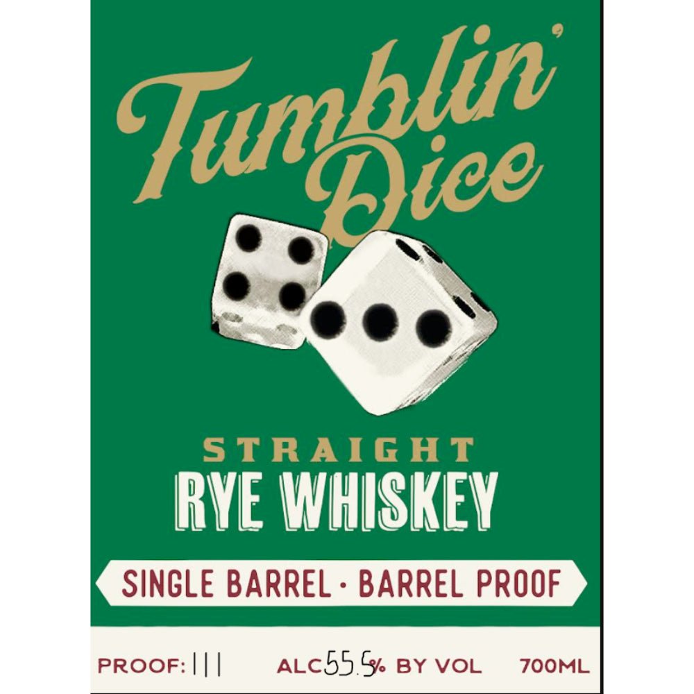 Tumblin’ Dice 7 Year Old Single Barrel Straight Rye – Bourbon Hunt USA
